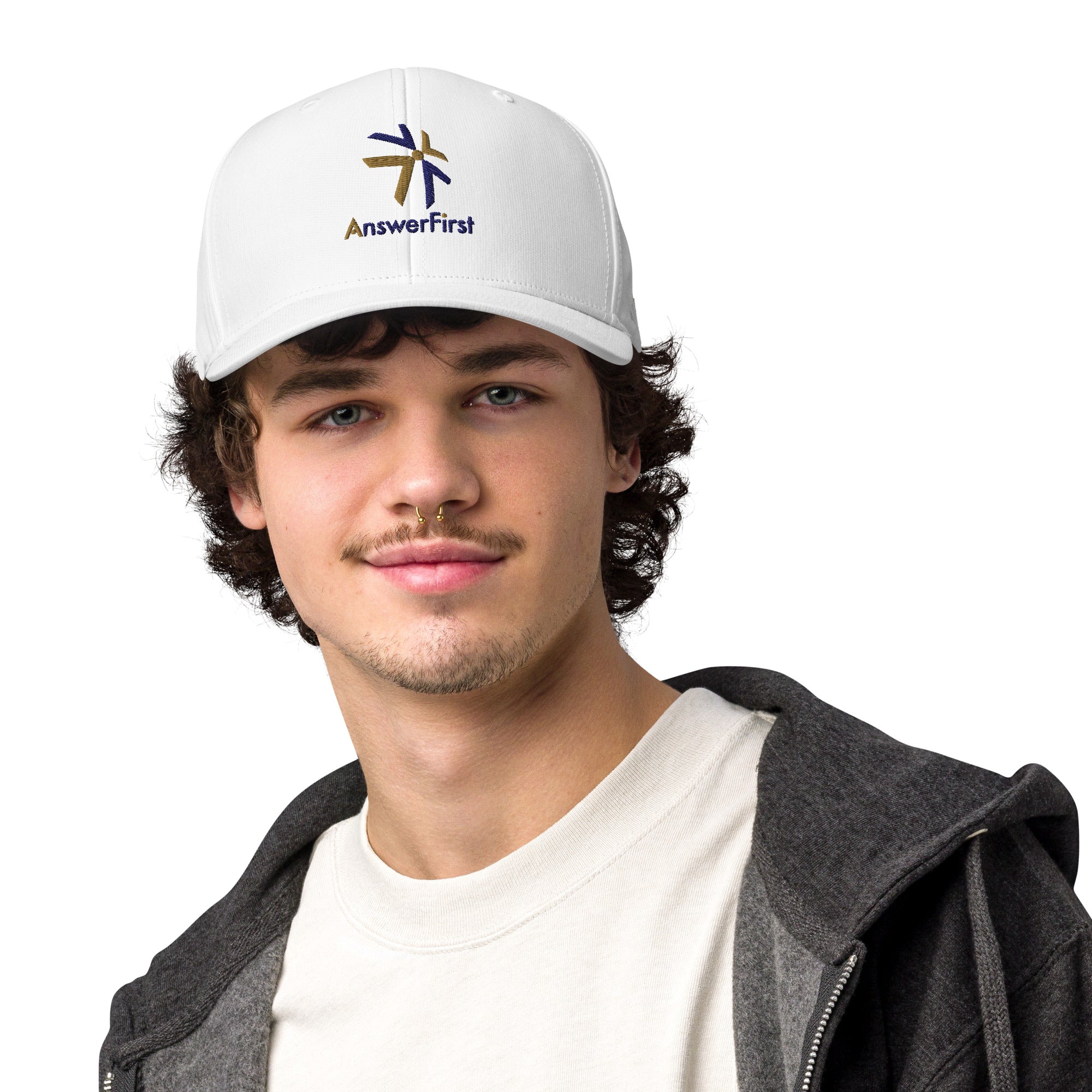 AnswerFirst Square Logo Performance Hat - White – AnswerFirst Swag
