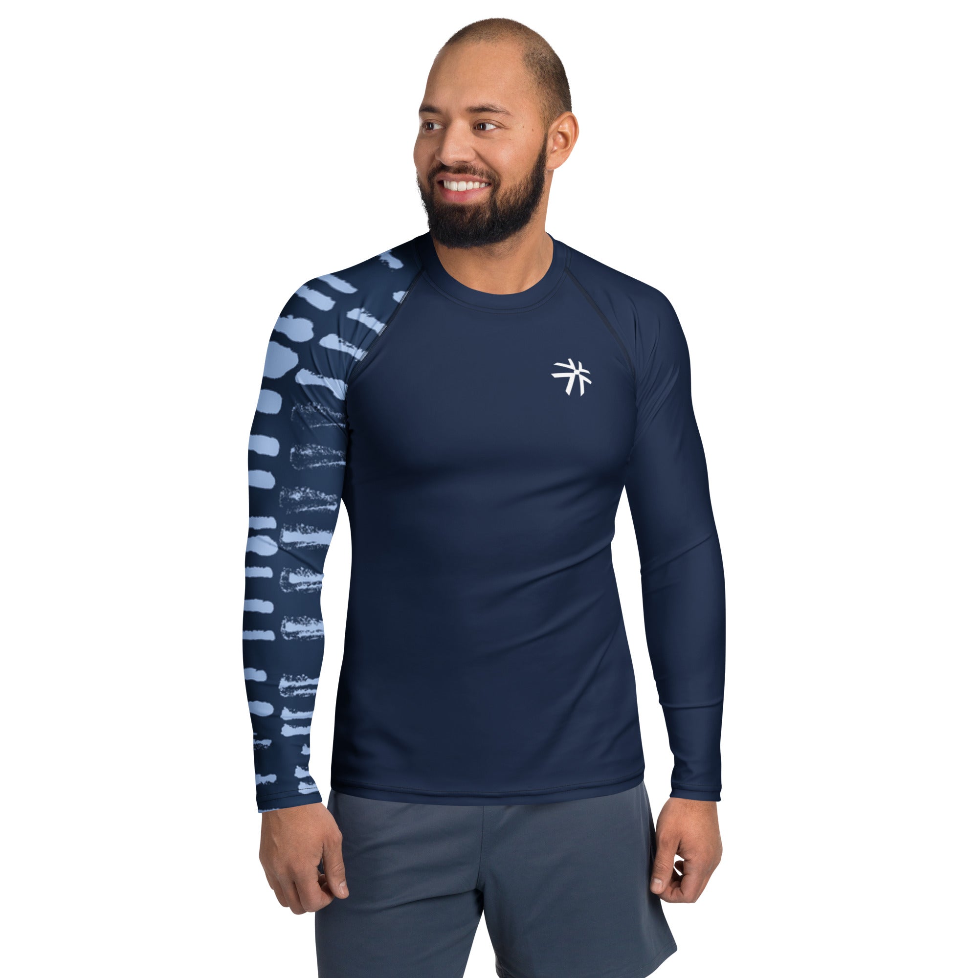 Men's Rash Guard - Navy Striped – AnswerFirst Swag