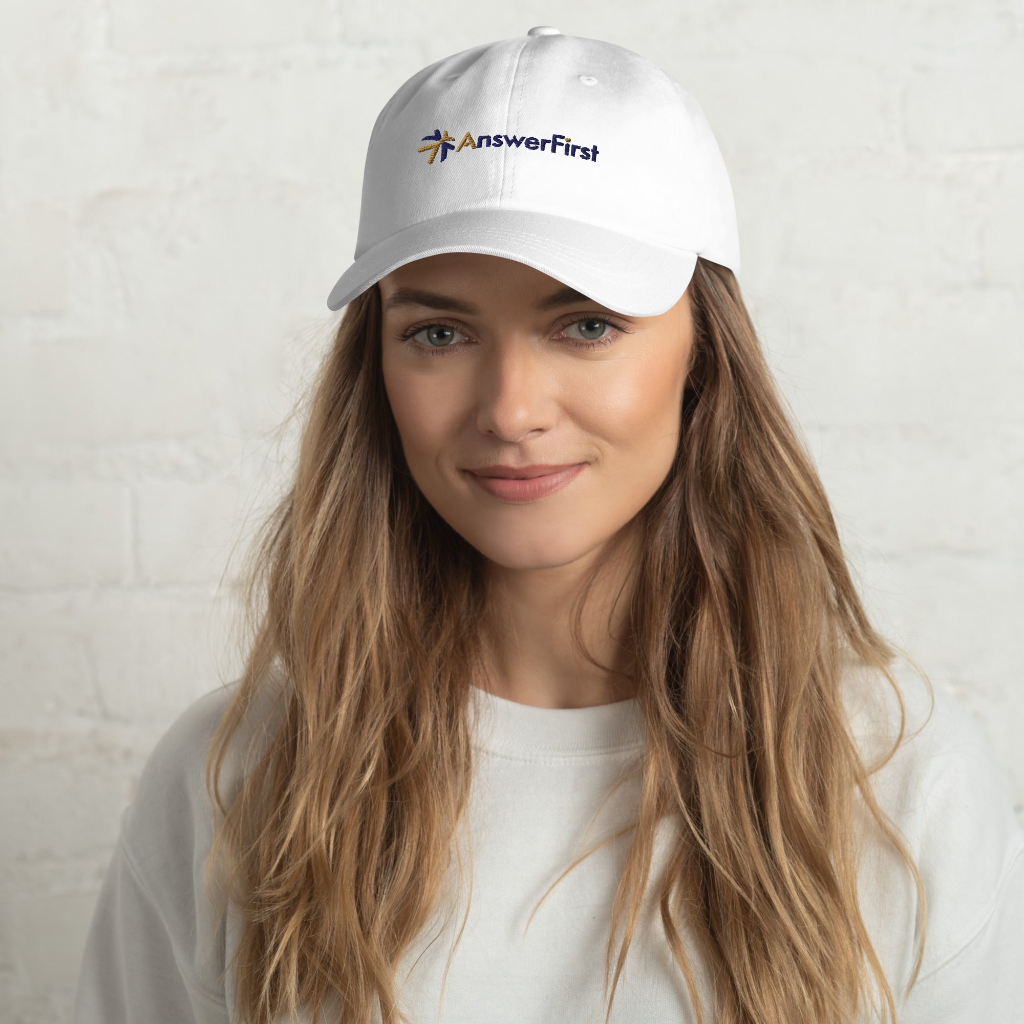 AnswerFirst Logo Dad Hat - White – AnswerFirst Swag